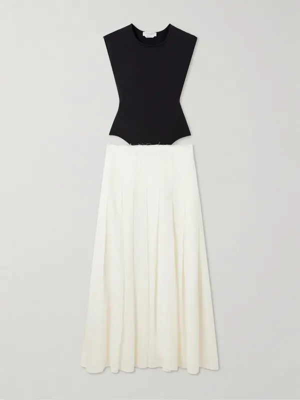 Gabriela Hearst Mina Two-tone Wool And Cashmere-blend Maxi Dress