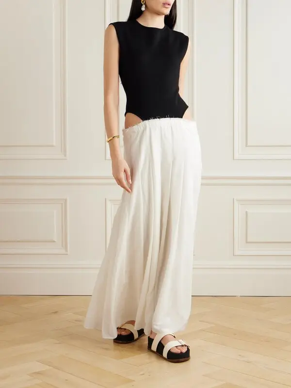 Gabriela Hearst Mina Two-tone Wool And Cashmere-blend Maxi Dress