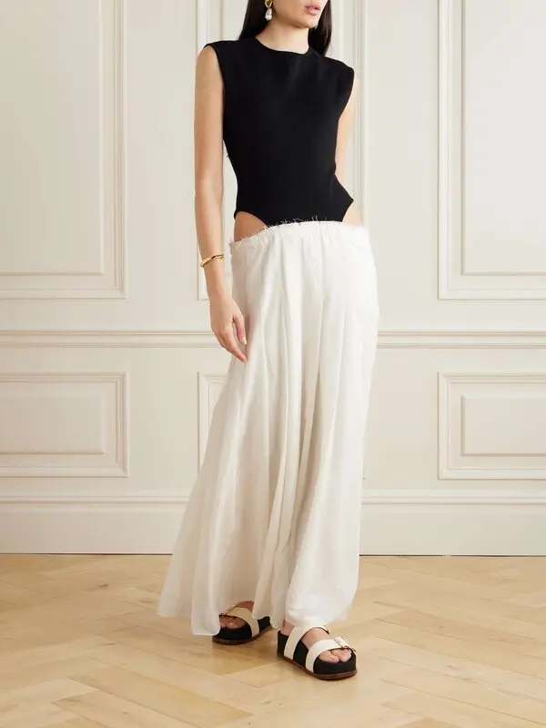 Gabriela Hearst Mina Two-tone Wool And Cashmere-blend Maxi Dress