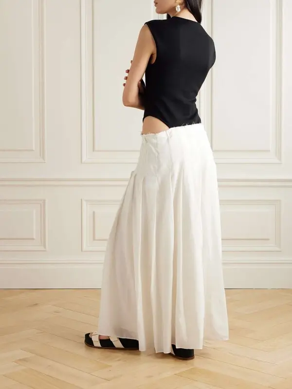 Gabriela Hearst Mina Two-tone Wool And Cashmere-blend Maxi Dress