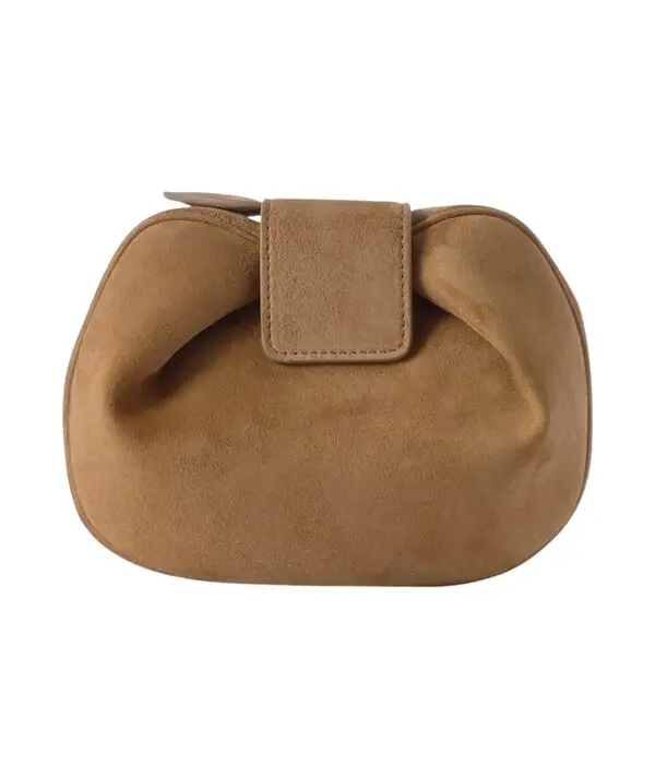 Gabriela Hearst Soft Demi Suede Clutch - Brown
