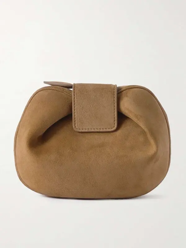Gabriela Hearst Soft Demi Suede Clutch - Brown