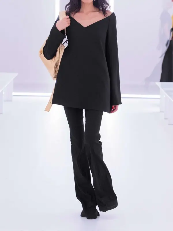 Brandon Maxwell The Fae Crinkled Stretch Linen-blend Flared Pants