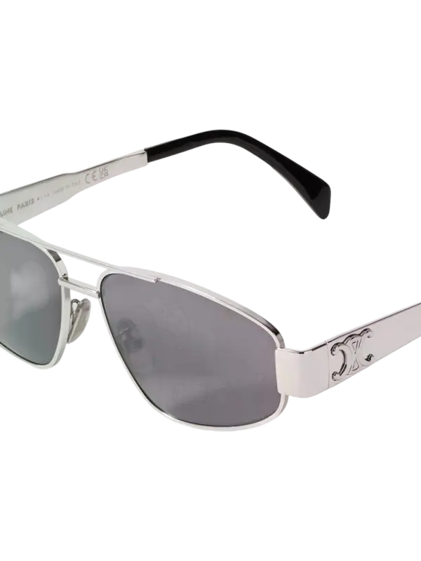 Celine Triomphe Aviator Sunglasses - Silver