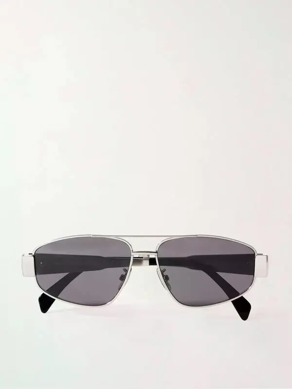 Celine Triomphe Aviator Sunglasses - Silver