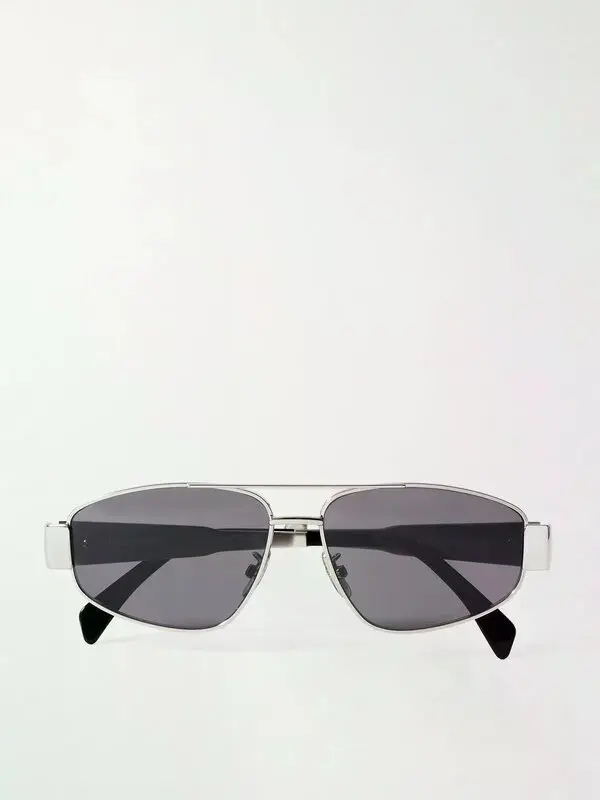 Celine Triomphe Aviator Sunglasses - Silver