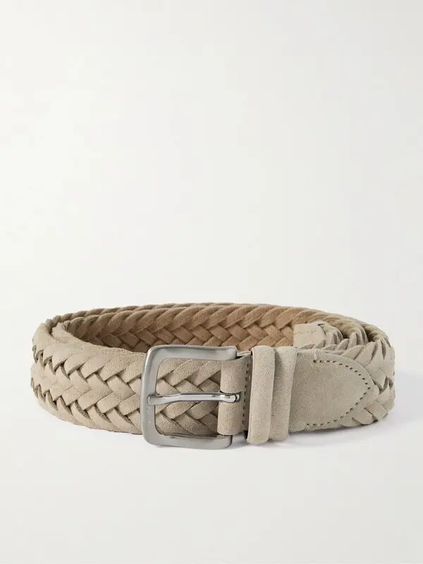 Mr P. 3.5 Braided Suede Belt - Neutrals