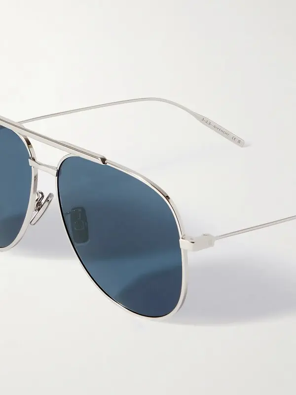 Givenchy GV Speed Aviator Sunglasses Silver Metal Frame w/ Case⁠ Givenchy - GV Speed Sunglasses in Metal - Silver  main image 4