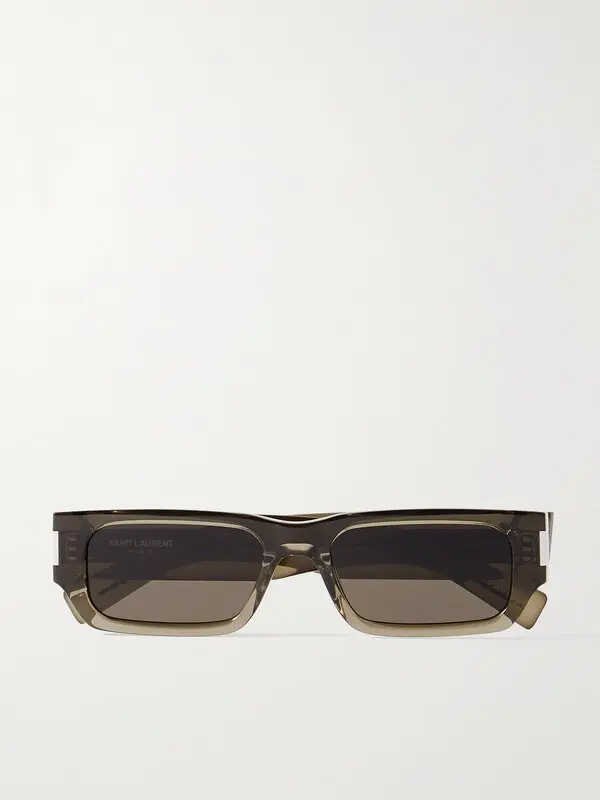 Saint Laurent New Wave Rectangular-frame Sunglasses - Brown