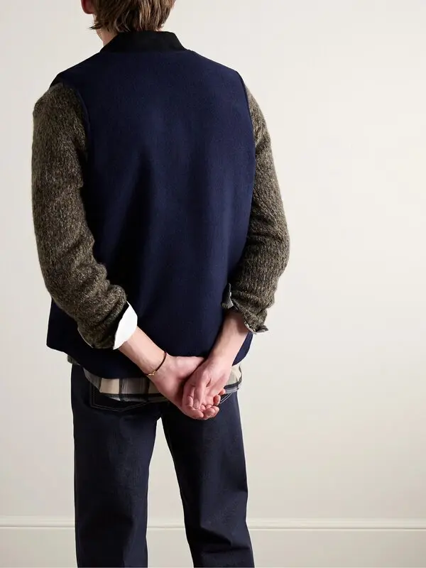 Mr P. Reversible Padded Wool-blend Gilet