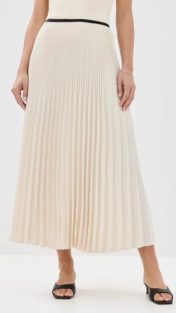 Jenni Kayne Pleated Midi Skirt Ivory Editorialist