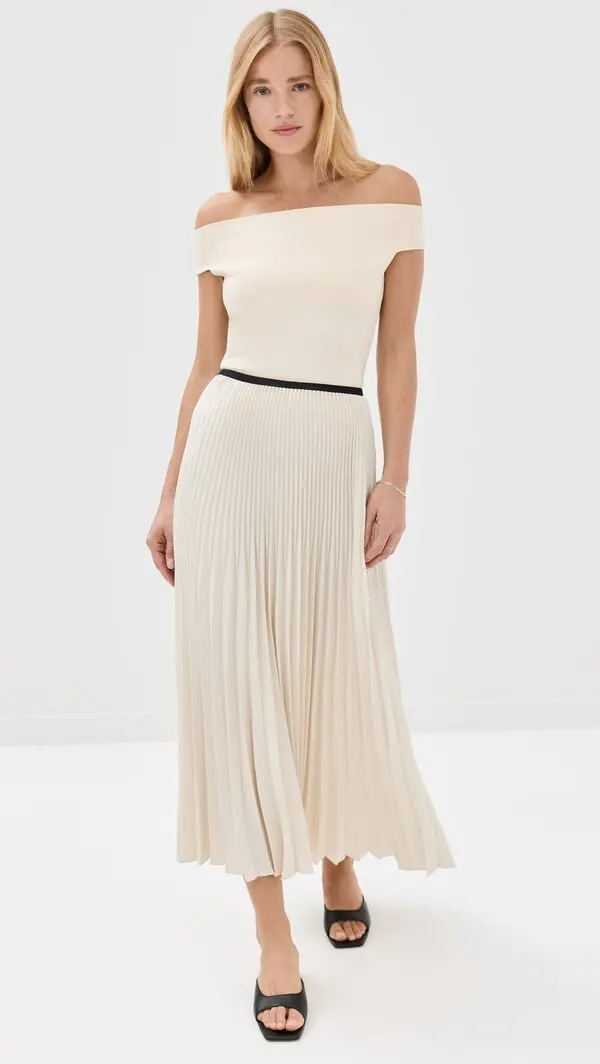Jenni Kayne Pleated Midi Skirt - Ivory