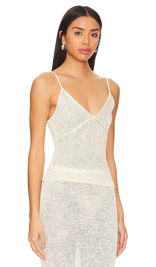 ASTA RESORT Carolina Camisole - Ivory Sequin