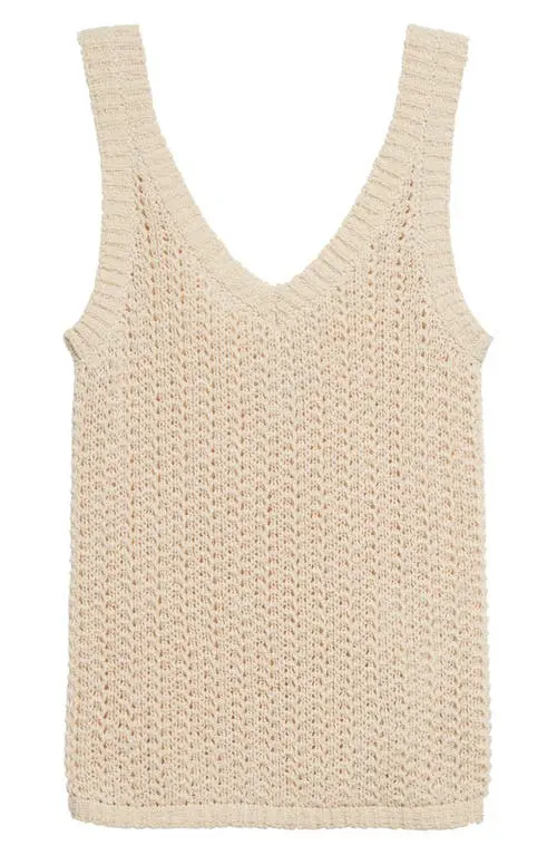 Max Mara Arrigo Openwork V-neck Tank - Ivory