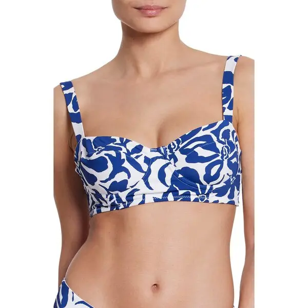 Hanky Panky Balconette Bikini Top - Poolside Blue Print