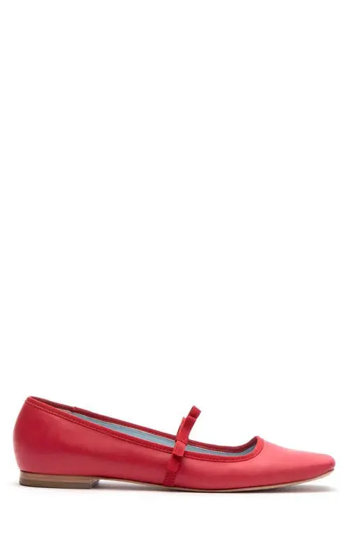 FRANCES VALENTINE Square-toe Mary Jane Flat - Red