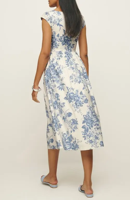 florrie floral cotton midi dress reformation Reformation Florrie Midi Dress In Black - 50% Off