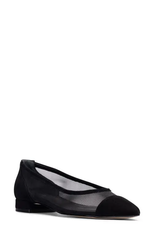 JON JOSEF Ray Pointed-toe Flat - Black Suede Combo
