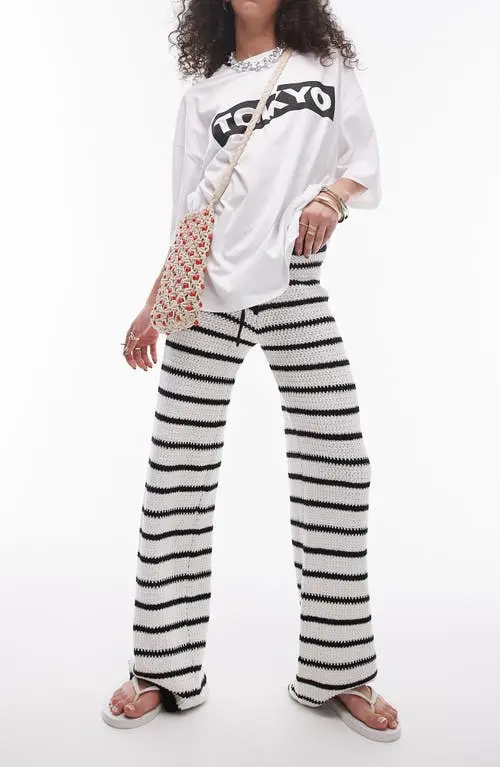 Topshop Stripe Knit Drawstring Pants