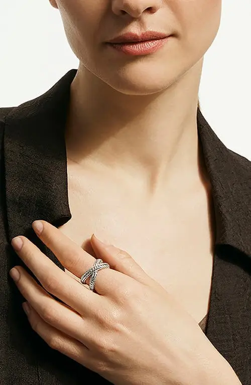 John Hardy Icon Chevron Crossover Ring - Silver