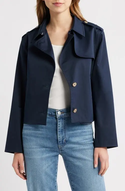 FRAME Short Trench Jacket - Navy