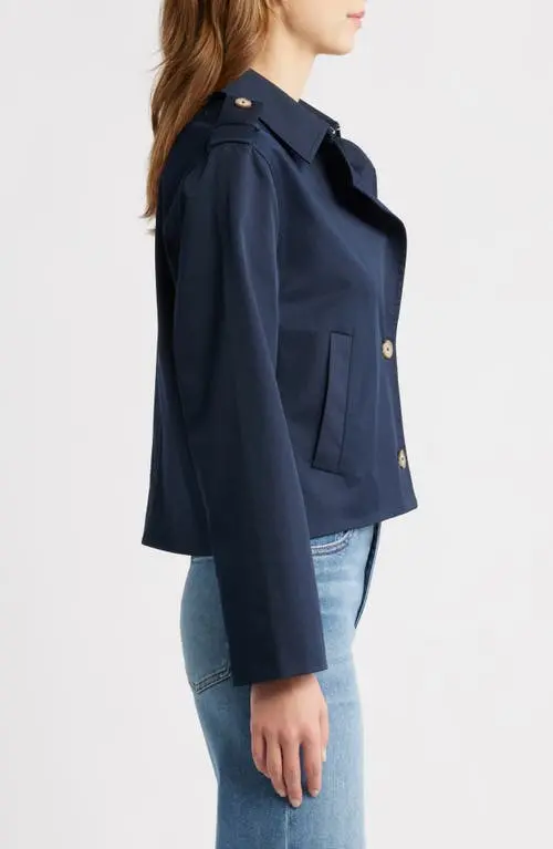 FRAME Short Trench Jacket - Navy