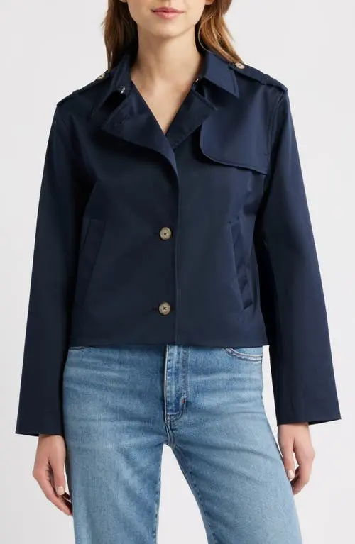 FRAME Short Trench Jacket - Navy