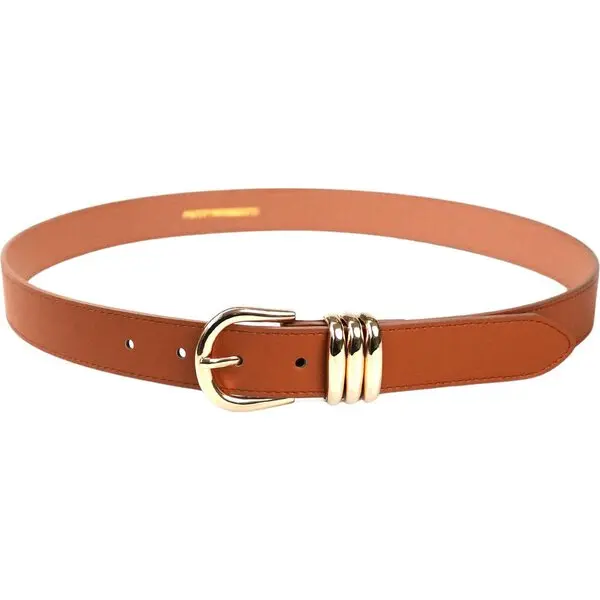 PETIT MOMENTS Polished Belt - Brown/ Gold