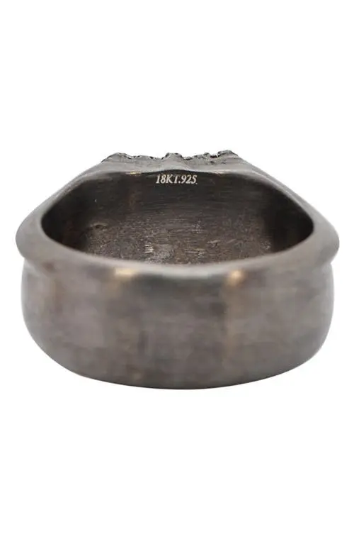 Armenta Cross Shield Signet Ring - Silver