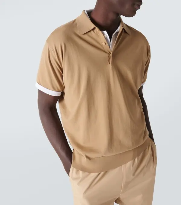 Auralee Cotton Polo Shirt - Beige
