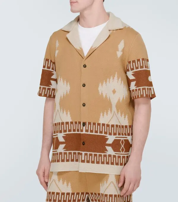 Alanui Icon Piquet Cotton Jacquard Shirt - Beige