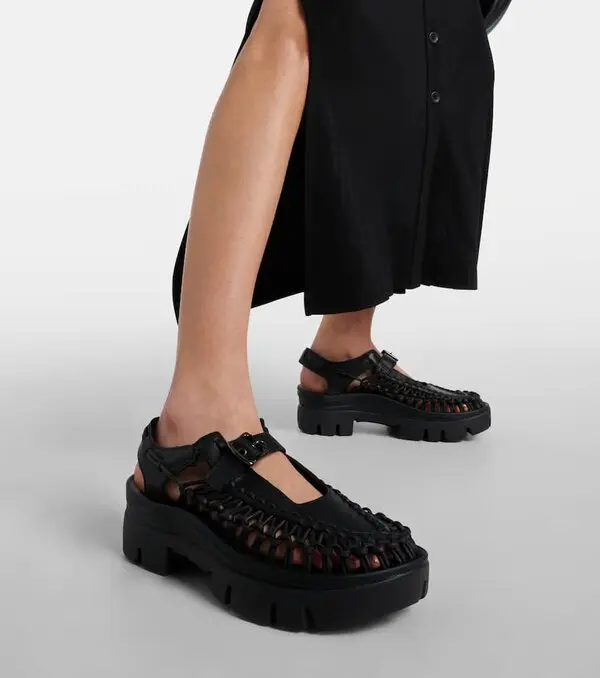 Noir Kei Ninomiya Keen Uneek Platform Mary Jane Flats In Black