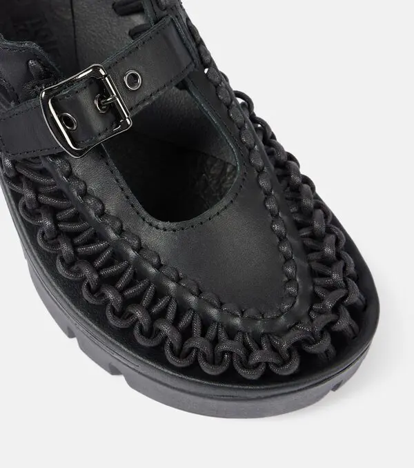 Noir Kei Ninomiya Keen Uneek Platform Mary Jane Flats In Black