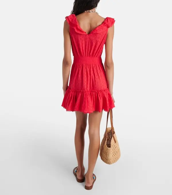 Poupette St Barth Ruffled Cotton Minidress