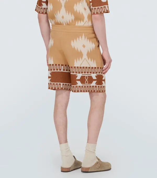 Alanui Icon Piquet Cotton Jacquard Shorts - Beige
