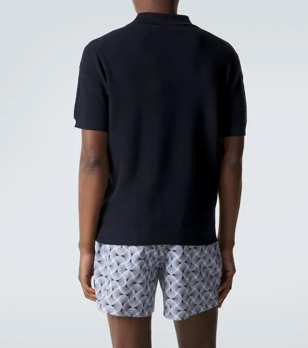 Frescobol Carioca Rino Cotton And Silk Polo Shirt - Blue
