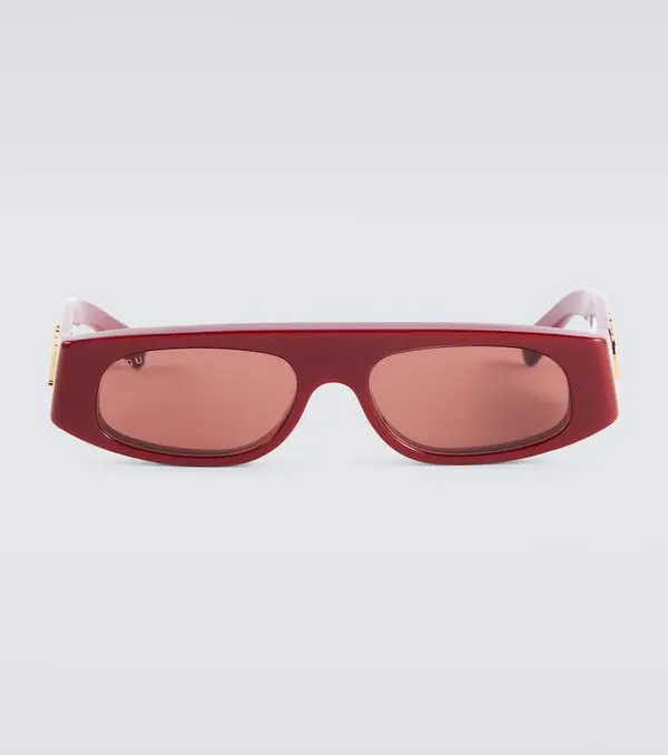 Gucci Logo Flat-top Sunglasses - Red