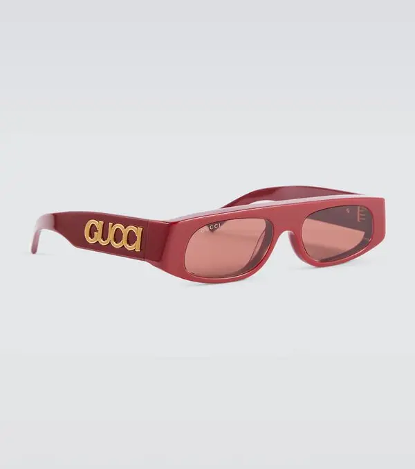 Gucci Logo Flat-top Sunglasses - Red