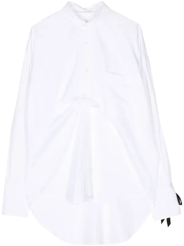MARINA YEE Draped Cotton Shirt - White