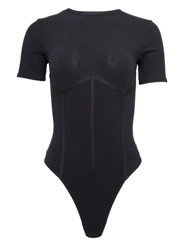 FLEUR DU MAL Organic-cotton T-shirt Bodysuit - Black