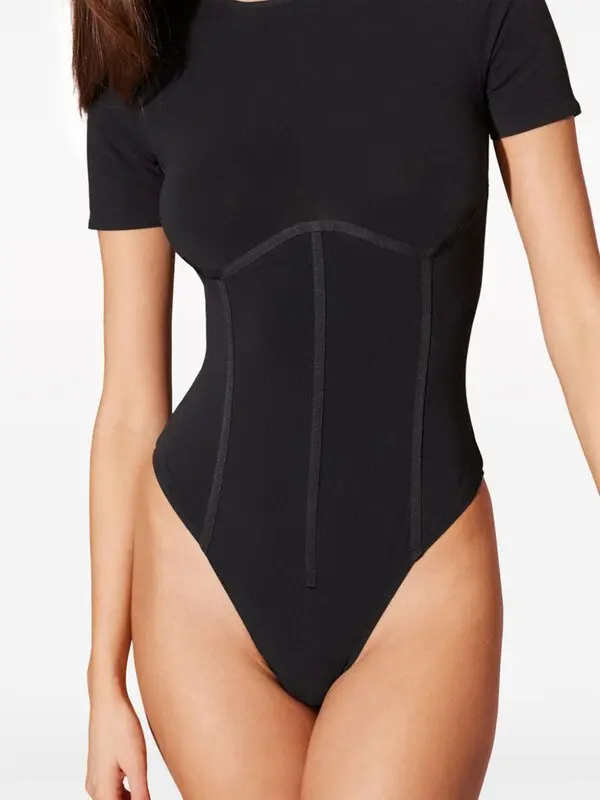 FLEUR DU MAL Organic-cotton T-shirt Bodysuit - Black