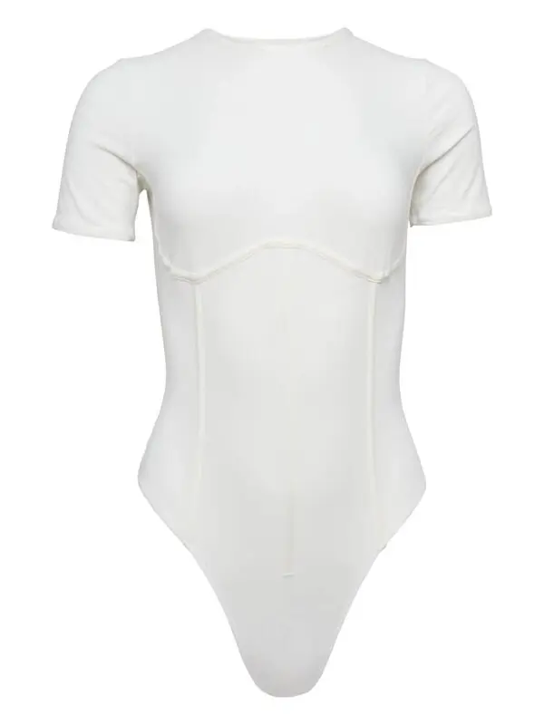 FLEUR DU MAL Organic-cotton T-shirt Bodysuit - White