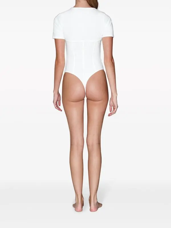 FLEUR DU MAL Organic-cotton T-shirt Bodysuit - White