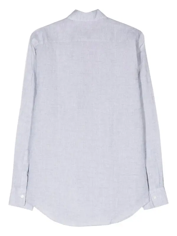 Canali Spread-collar Long-sleeve Shirt