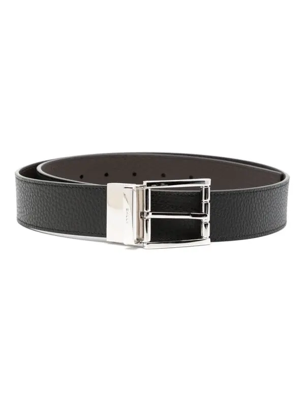 Bally Logo-engraved Leather Belt - Black