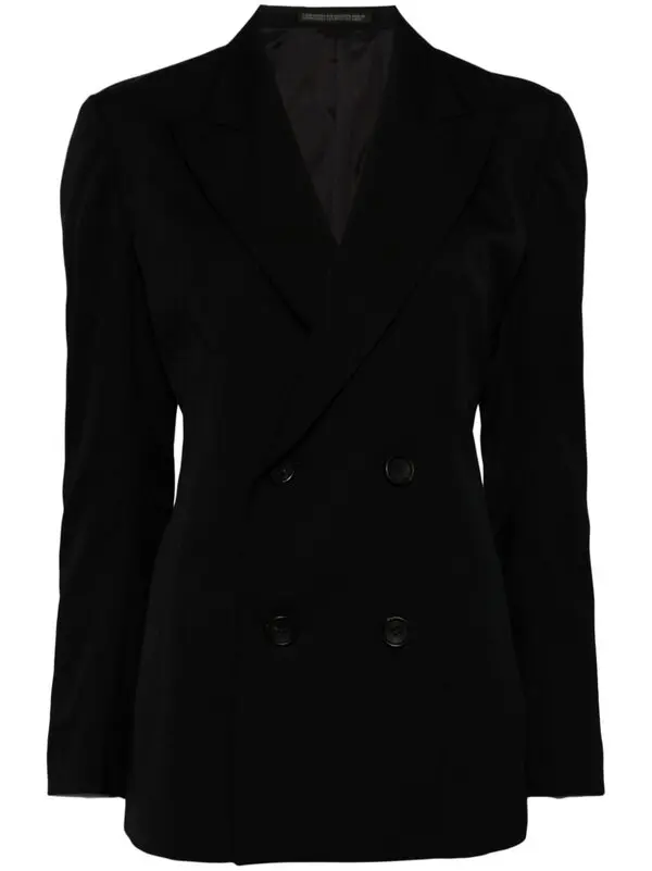 Yohji Yamamoto Pleated Double-breasted Blazer