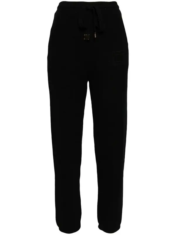 Elisabetta Franchi Bouclé-effect Cotton Track Pants
