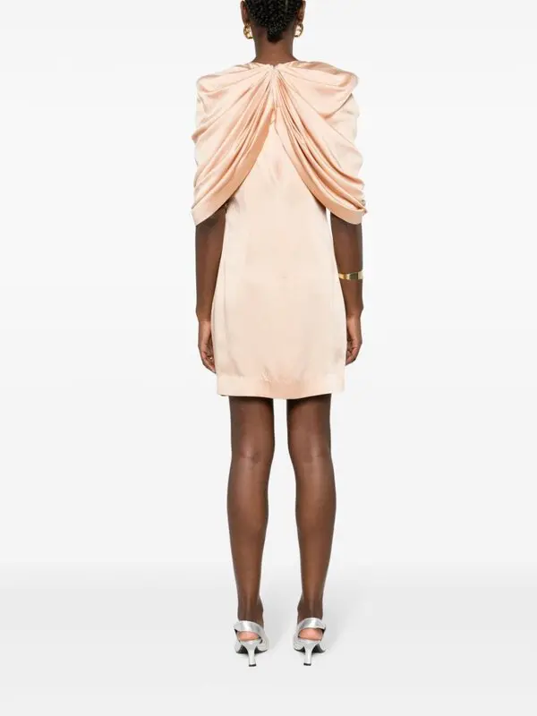 Stella McCartney Draped Satin Mini Dress - Neutrals