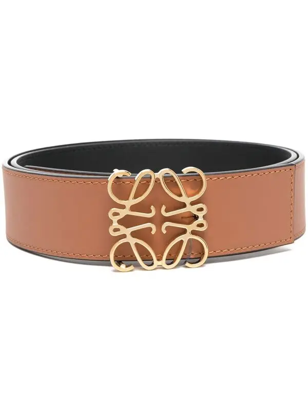 Loewe Anagram Buckle Leather Belt - Brown