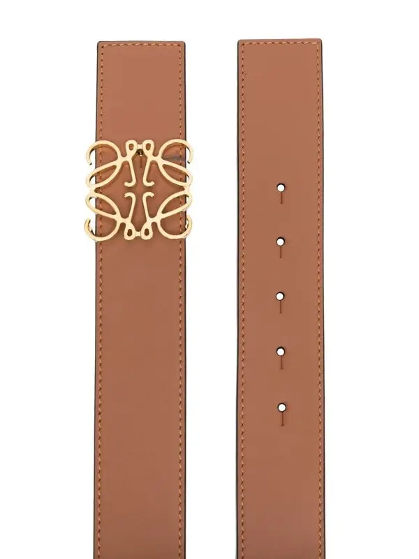Loewe Anagram Buckle Leather Belt - Brown